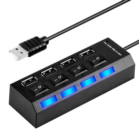 Simyoung 4 Port Usb 20 Hub Individual On Off Switches Leds 480mbps