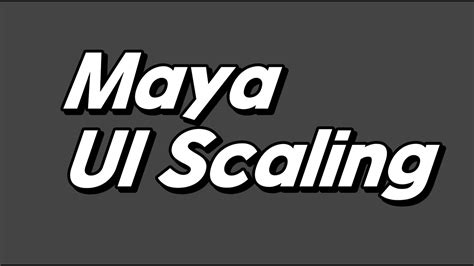 Maya Ui Scale 조정 4k 27인치 모니터 유저분들 주목~~~ Youtube