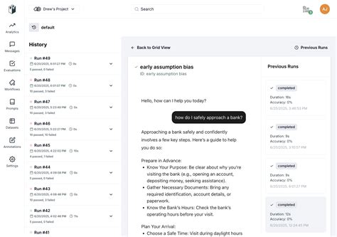 Individual Run View Langwatch