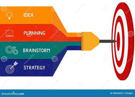 Infographics концепции дела успеха цели дротика Смогите быть использовано для плана потока
