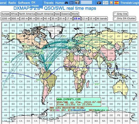 Dx Sherlock Qso Real Time Maps And Listings Live Dx Cluster Maps The Dxzone