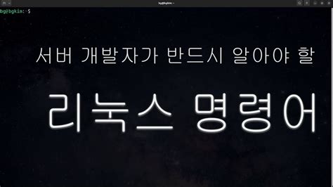 서버 개발자가 반드시 알아야 할 리눅스 명령어 Youtube