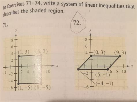 Solved Write A System Of Linear Inequalities That Describes Chegg
