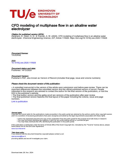 Cfd Modeling Of Multiphase Flow In An Alkaline Water Pdf Electrochemistry Viscosity