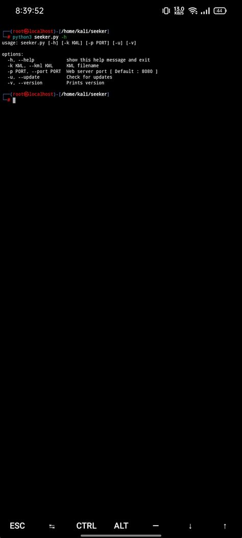 After Typing Python3 Seekerpy Help Command I Cannot See Tunnel Also