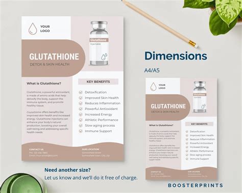 Iv Infusion Template Glutathione Flyer Iv Therapy Canva Template