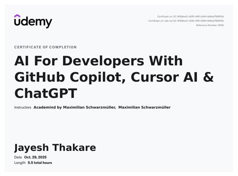 Ai Githubcopilot Cursorai Chatgpt Udemy Learning