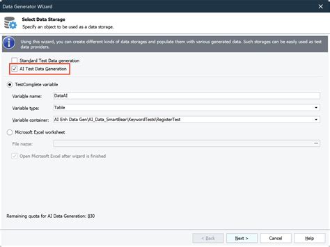 Ai Powered Data Generator Wizard Testcomplete Documentation