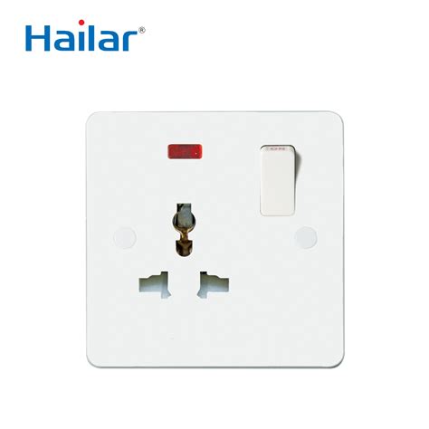 UK 13A 1gang Switched Universal Socket With Neon China Muti Function Socket And Switched Socket