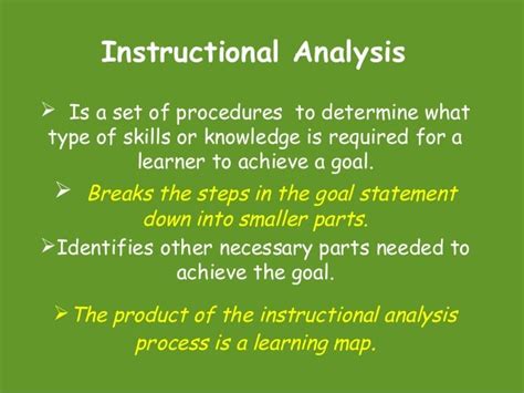 Overview Of Instructional Analysis Conduct Instructional Analysis