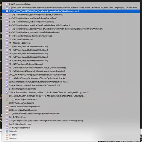 Ios Nsoutlineview Viewfortablecolumn Exc Bad Access Code 1 Stack Overflow