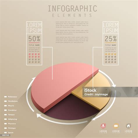 벡터 추상적임 3d 파이 차트 및 인포그래픽 원형 차트에 대한 스톡 벡터 아트 및 기타 이미지 원형 차트 3차원 형태 메뉴판 Istock