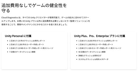 エラーやクラッシュを記録し、バグ特定の手助けになるunity公式の無料サービス Unity Cloud Diagnostics【unity