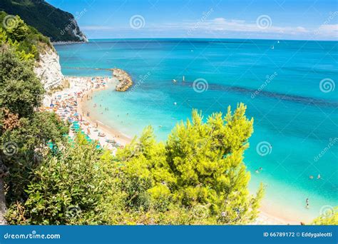 Sirolo Strand In Nationalpark Conero Italien Stockfoto Bild Von
