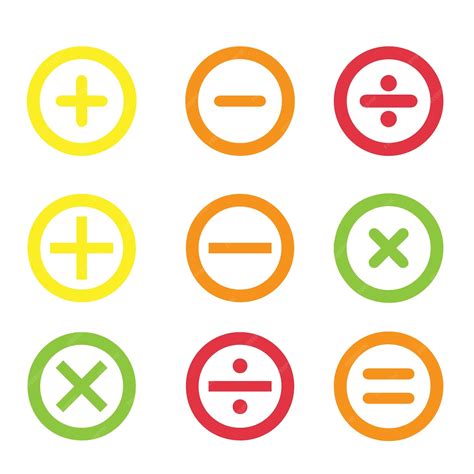 Premium Vector Basic Mathematical Symbol Plus And Minus Multiplication Division Equals Icon