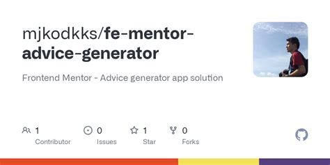 Github Mjkodkks Fe Mentor Advice Generator Frontend Mentor Advice
