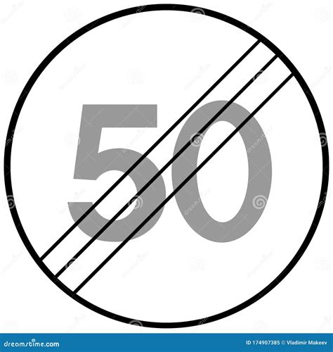 Prohibition Sign End Of Speed Limit Zone Stock Illustration Illustration Of Prohibitory Zone