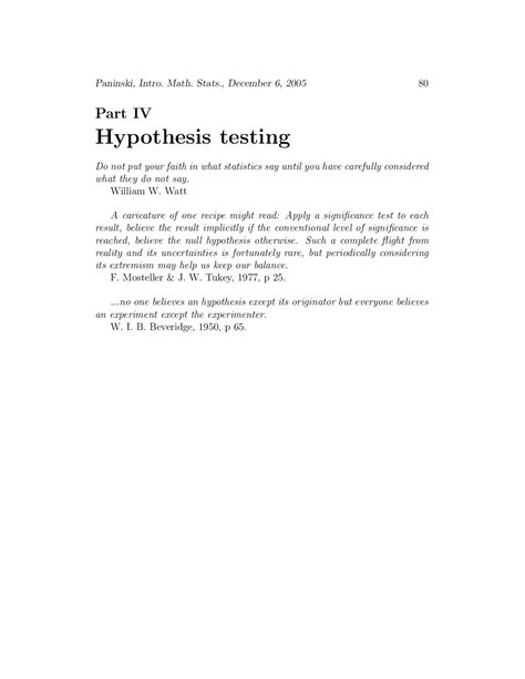 Hypothesis Testing Essay Mathematics Docsity