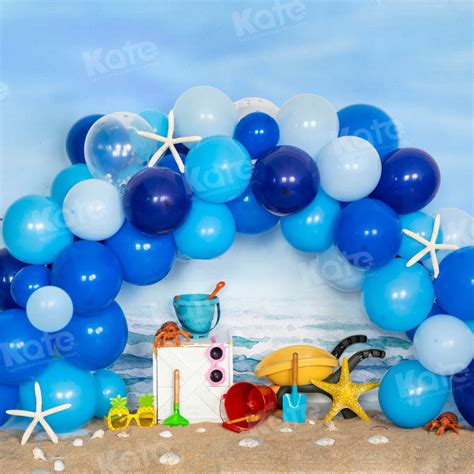 Kate Beach Balloon Backdrop Blue Wave For Photography