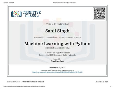 Completed Machine Learning With Python Course By Ibm 🎓🚀 Sahil Singh