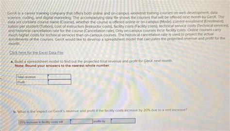 Solved GenX Is A Career Training Company That Offers Both Chegg