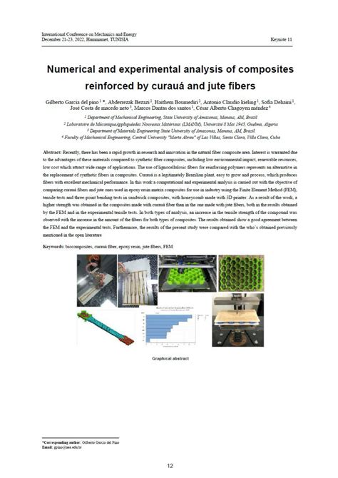 Pdf Numerical And Experimental Analysis Of Composites