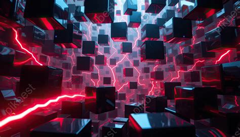 Digital Blocks With Red Glow Futuristic Blockchain Technology Concept Backgrounds Jpeg Free