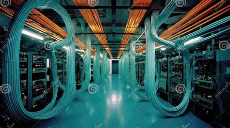 Patch Server Room Cables Stock Illustration Illustration Of Rack