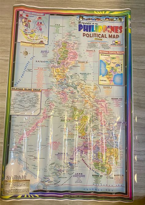 1 Pc Philippine Political Map Xl 2x3 Feet Lazada Ph