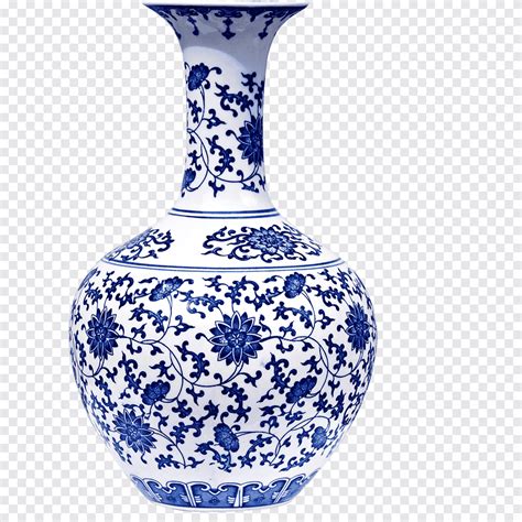 파란색과 흰색 도자기 종이 도자기 병 꽃병 꽃병 푸른 화이트 Png Pngegg