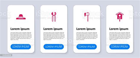 새 집 나무 도끼 원예 가위 농부 모자를 설정합니다 비즈니스 인포그래픽 템플릿입니다 벡터 개인 장식품에 대한 스톡 벡터 아트 및 기타 이미지 Istock