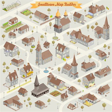 Small Town Map Builder Isometric City