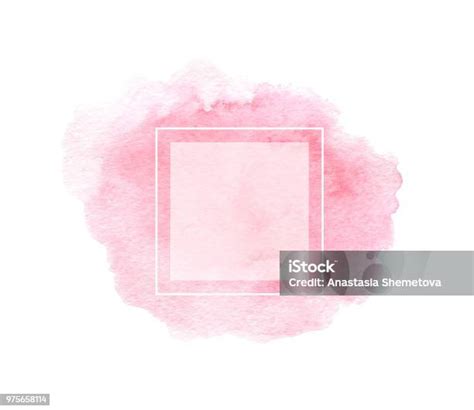 손으로 그린 사각형 프레임 템플릿 흰색 배경에 고립 된 수채화 핑크 텍스처 감사합니다에 대한 스톡 벡터 아트 및 기타 이미지 감사합니다 그런지 이미지 기법 그림