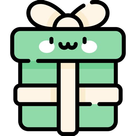 Gift Box Kawaii Lineal Color Icon