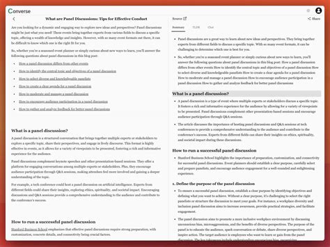 Mastering Web Articles With Converses Ai Summarizer And Chat Webpage