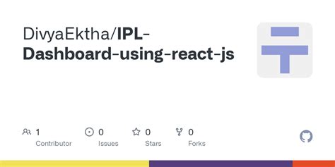 GitHub DivyaEktha IPL Dashboard Using React Js