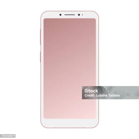 현실적인 핑크 스마트 폰 흰색 배경에 고립입니다 분홍색 벡터 프레임 없는 스마트 폰 흰색 배경에 고립 된 핸드폰 개념에 대한 스톡 벡터 아트 및 기타 이미지 Istock
