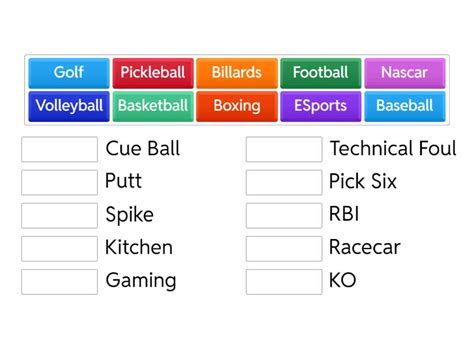 Sports Terms Match Up