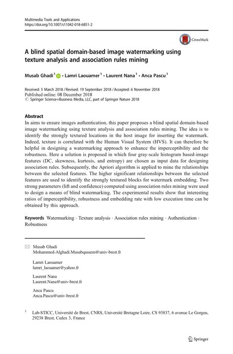 Pdf Robust Image Watermarking Based On Multiple Criteria Decision Making