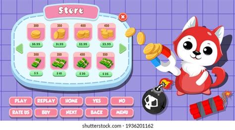 Ui Kit Game Template Complete Menu Stock Vector Royalty Free