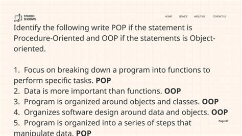 Procedural Oriented Programming Pop Vs Oop Ppt