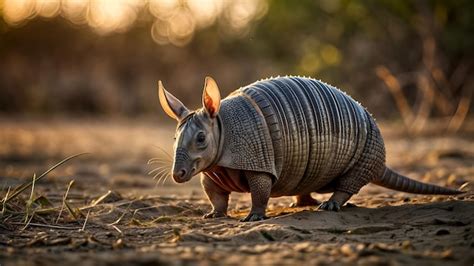 Premium Photo A Small Armadillo Walking On A Dusty Ground