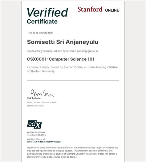Completed Computer Science 101 Course On Edx Sri Anjaneyulu Somisetti Posted On The Topic