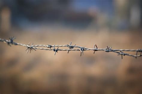 Premium Photo Close Up Of Barbed Wire