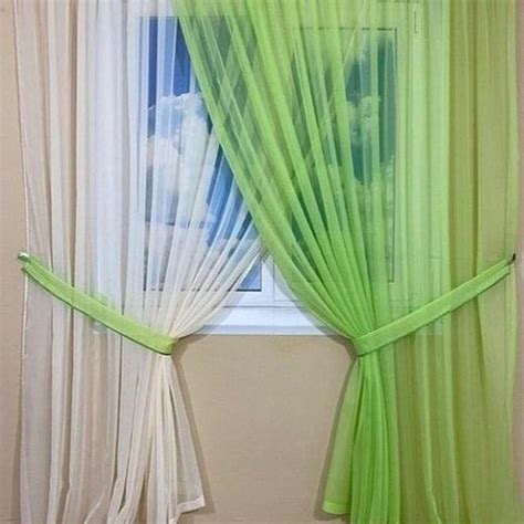 Комплект штор з вуалі зелений з білим по 2м — ціна 860 грн у каталозі Штори Купити товари для