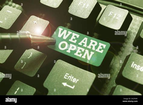 Sign Displaying We Are Open Business Showcase We Are Open Abstract Sending Multiple Messages