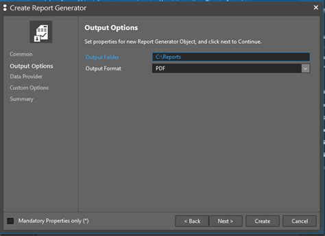 Creating And Using The Report Generator