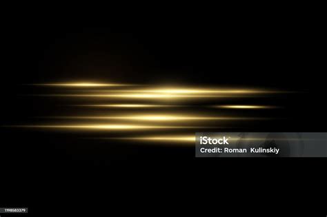 세련 된 황금 빛 효과 빛의 추상 레이저 빔 빛의 혼란 네온 광선 황금 빛 투명 한 어두운 배경에 격리 벡터 그림입니다 Eps 10 검은색에 대한 스톡 벡터 아트 및 기타