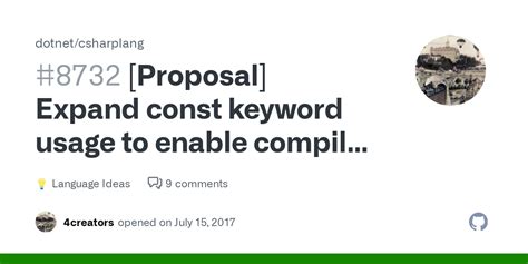 Proposal Expand Const Keyword Usage To Enable Compile Time Enforcement Of Const Semantics