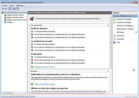 Pare Feu Windows Windows 7 ASTUCES INTERNET